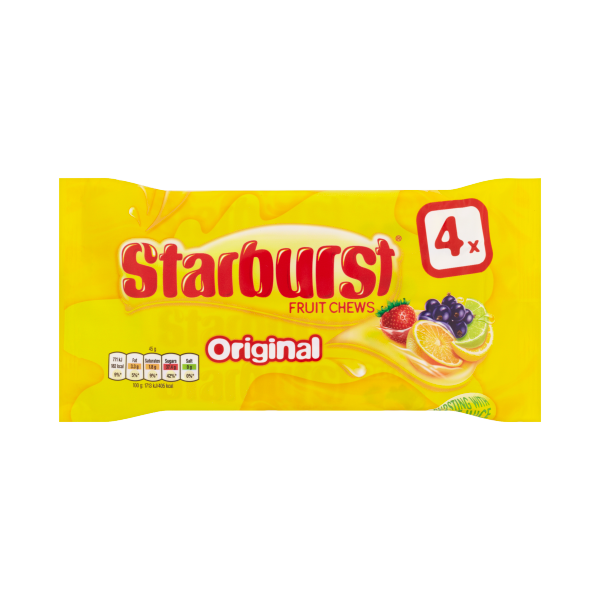 Starburst Original Fruit Chews Sweets Multipack 4 x 45g - We Get Any Stock