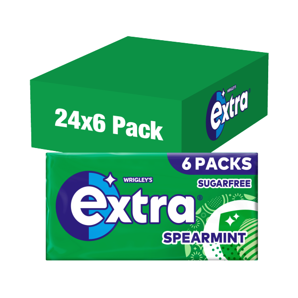 Extra Spearmint Sugarfree Chewing Gum Multipack 6 x 10 Pieces - We Get ...