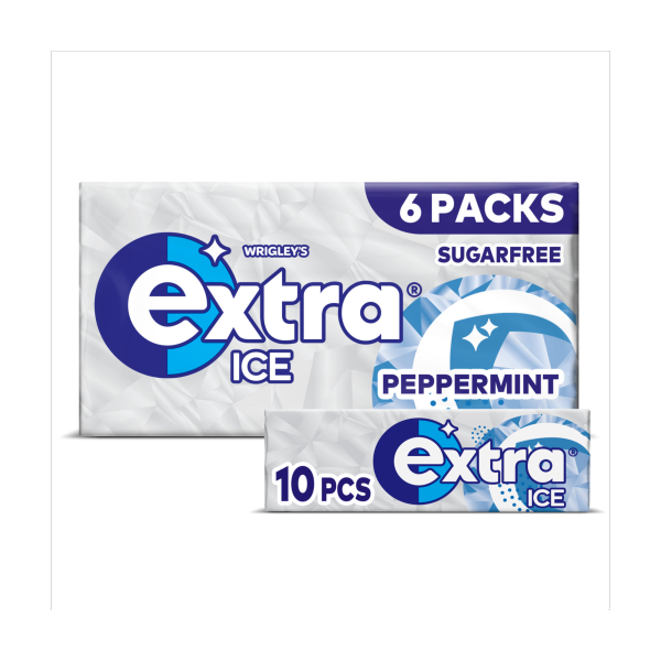 Extra Ice Peppermint Sugarfree Chewing Gum Multipack 6 x 10 Pieces - We ...