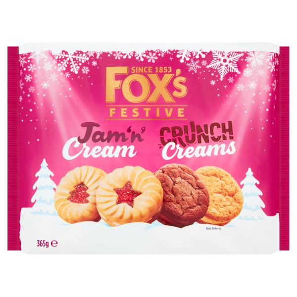 Fox's Festive Jam 'n' Cream Crunch Creams 365g - We Get Any Stock