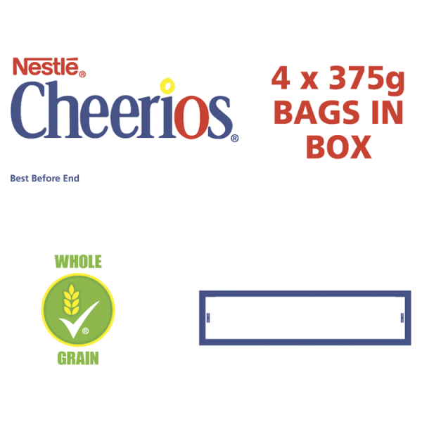 Nestle Cheerios Multigrain Cereal 4 x 375g Bags in Box - We Get Any Stock