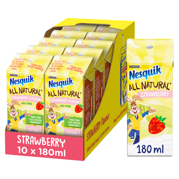 Nesquik® All Natural* Chocolate Milkshake Drink 180ml Carton - We Get ...