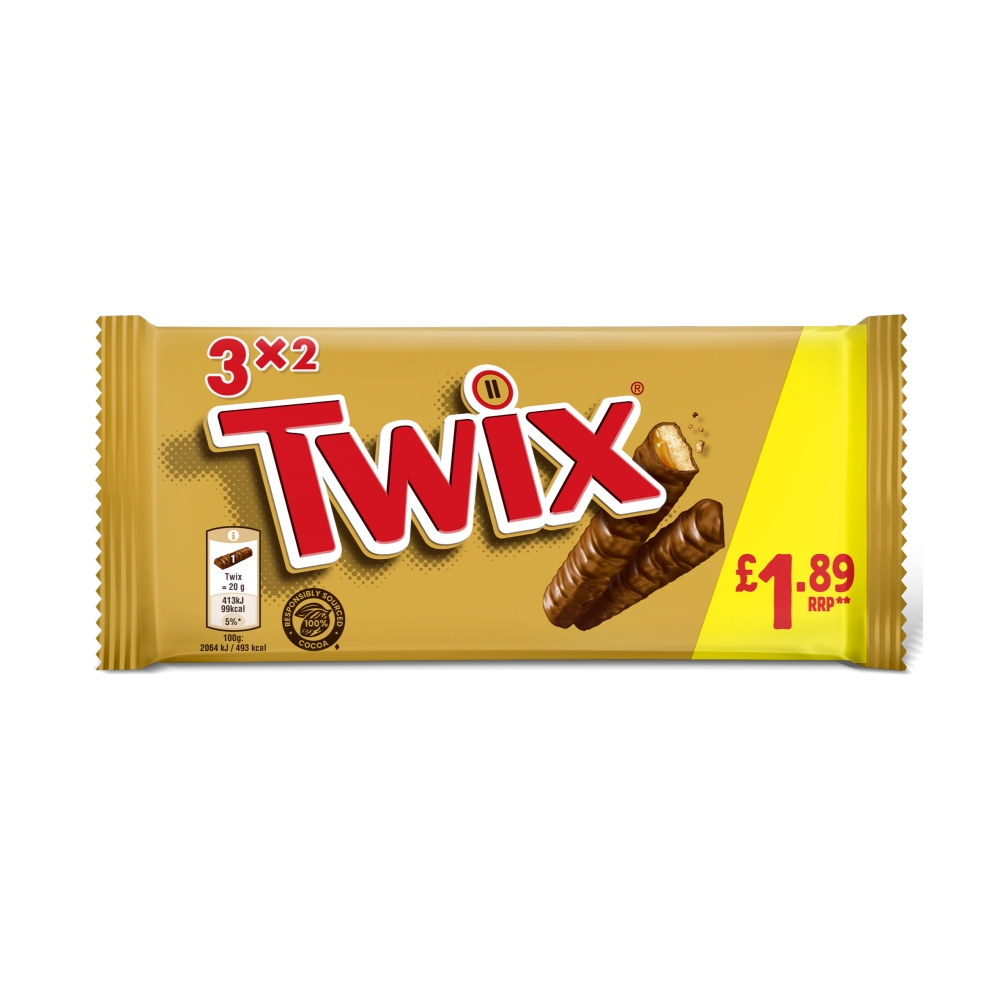 Twix Caramel & Milk Chocolate Fingers Biscuit Snack Bars Multipack PMP ...