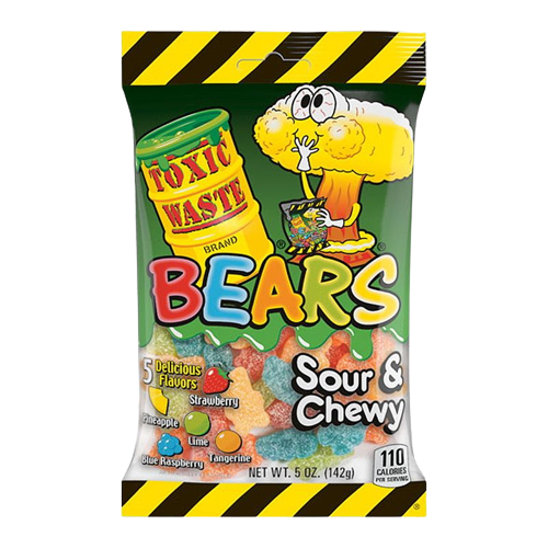 Toxic Waste Sour Gummy Bears 143g - We Get Any Stock