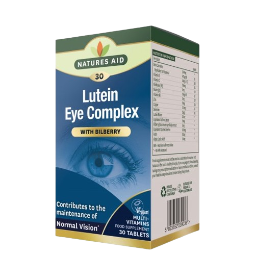 Natures Aid Lutein Eye Complex with 10mg Lutein, Bilberry and Alpha ...