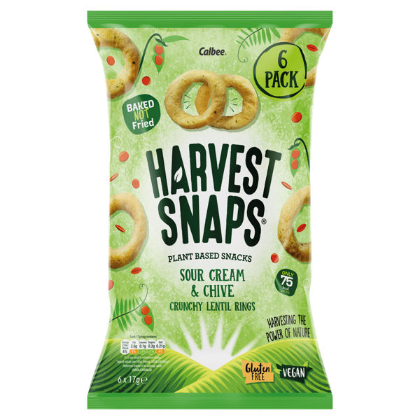 Harvest Snaps Sour Cream & Chive Crunchy Lentil Rings 6 x 17g - We Get ...