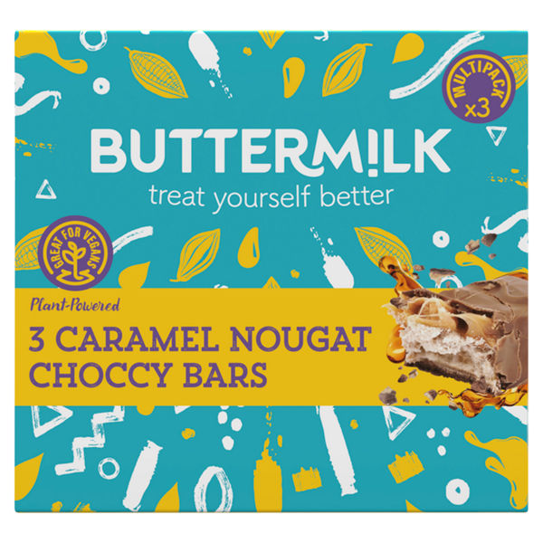 Buttermilk Plant Powered Caramel Nougat Choccy Bar Multi Pack 3 x 50g ...